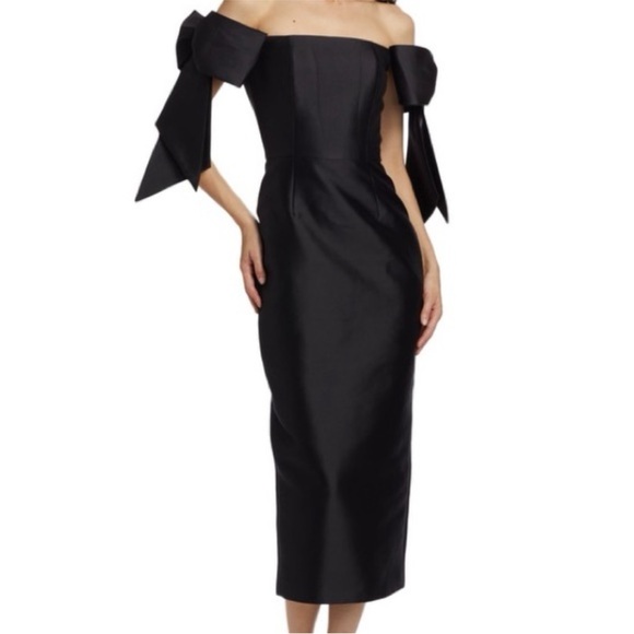 Alexia Maria | Dresses | Alexia Maria Isabella Black Bow Midi Dress ...